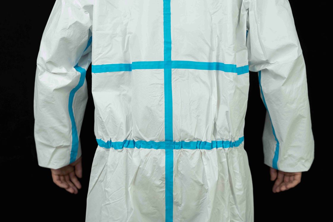 Anti-Static Type4/5/6 Blue Striped MP Disposable Chemical Coverall With ...