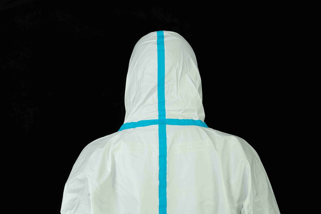Type4B/5B/6B Blue Tape MP Disposable Protective Coverall With Hood ...