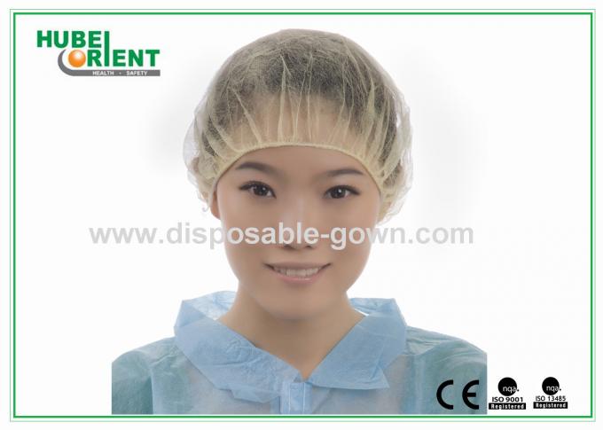 Printed PP Bouffant Disposable Head Cap Non woven Round light weight
